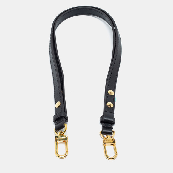 Louis Vuitton | Bags | Louis Vuitton Black Leather Shoulder Strap ...